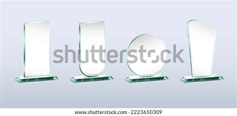 Blank Template Glass Plaque Plaquettee Award Stock Vector Royalty Free