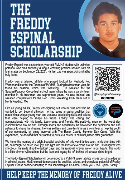 Freddy Espinal Scholarship To Honor Peabody Wrestlers Memory Peabody Ma Patch