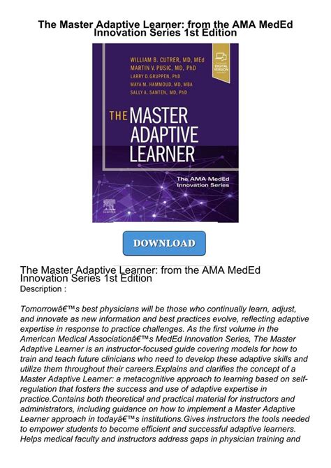 Pdf The Master Adaptive Learner From The Ama Meded Innovation Series