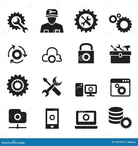 Setting Configuration Set Up Repair Tuning Icon Set Stock Vector