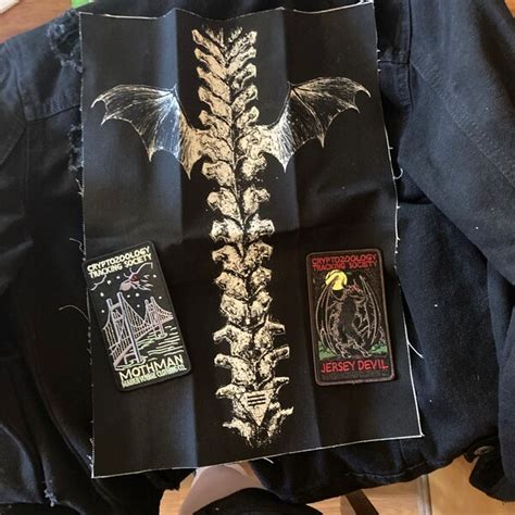 Spine With Wings Back Patch Spinal Column Skeleton Patch Bones