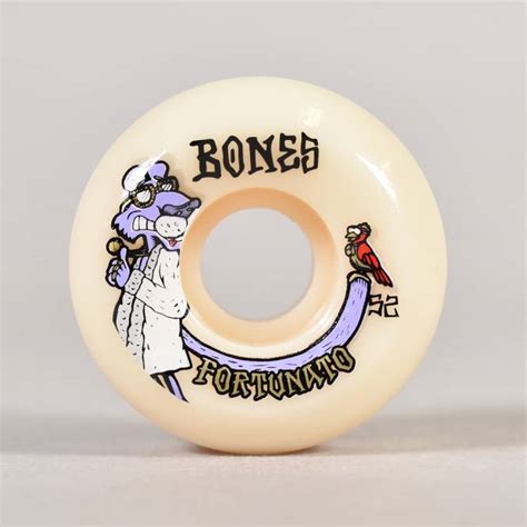 Bones Wheels Fortunato Pimpin Stf 99a V5 Sidecut Skateboard Wheels 52mm