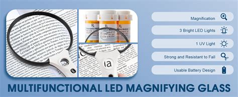 Large Magnifying Glass With Light Magnifier Handheld
