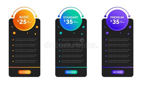 Ui Ux App Pricing Chart Table Subscription Design Or Website Pricing Chart Table Design Template