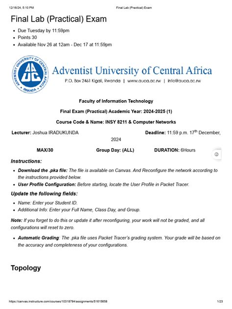 Final Lab Practical Exam Pdf Ip Address Computer Network