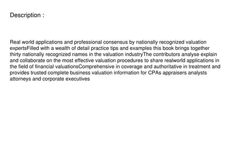 Ppt Download Financial Valuation Applications And Models And