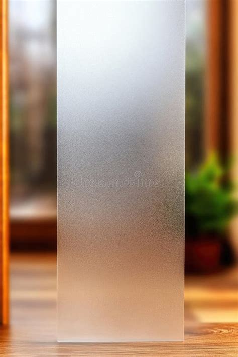 Frosted Glass Panel In Sunlit Room With Wooden Floor And Green Plant