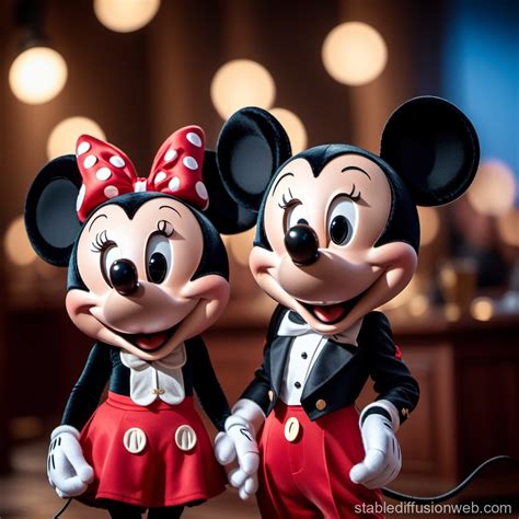 Mickey Mouse Minnie Mouse And Iphone 12 Stable Diffusion Online