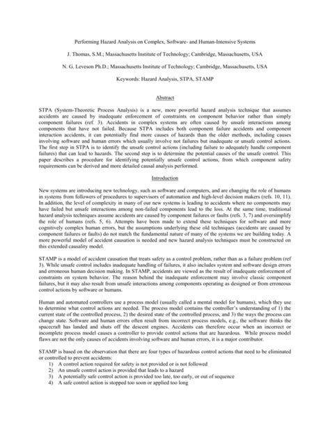 Performing Hazard Analysis On Complex Software And