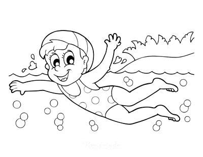 Girls Swimming Coloring Pages 2025