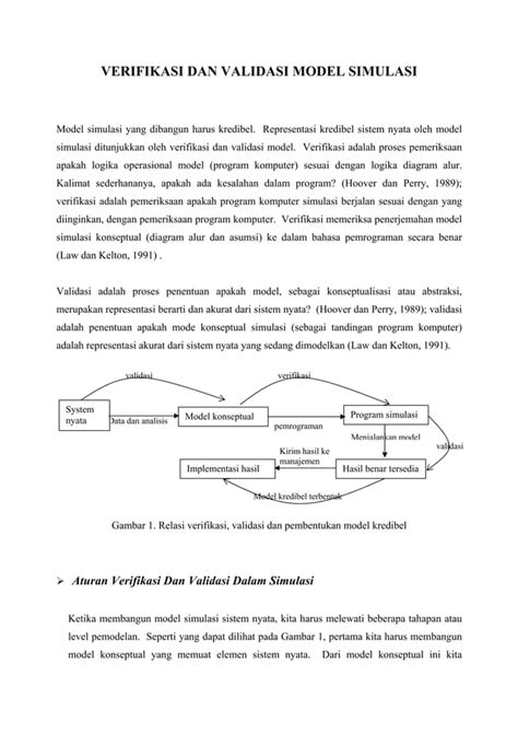 Verifikasi Dan Validasi Sistem Pemodelan Pdf