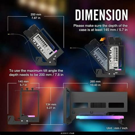 Ezdiy Fab Pcie 4 0 Gpu Mount Bracket Graphic Card Holder Multi Angle Adjustment With 5v 3 Pin