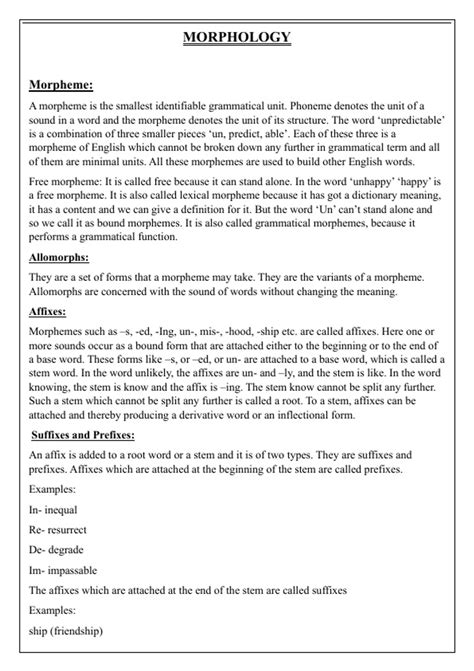 Morphology Of Language His2018 Stuvia Us