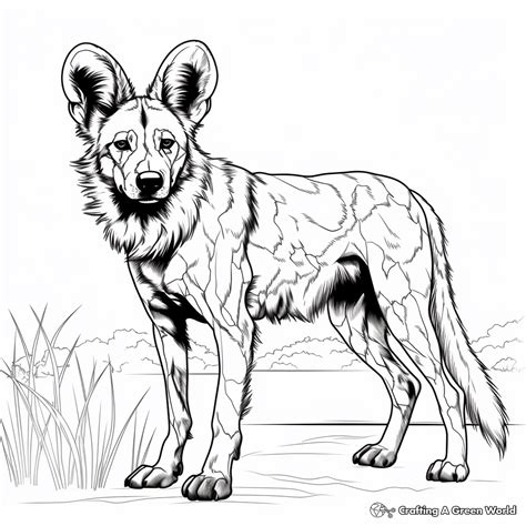 African Wild Dog Coloring Pages Free And Printable