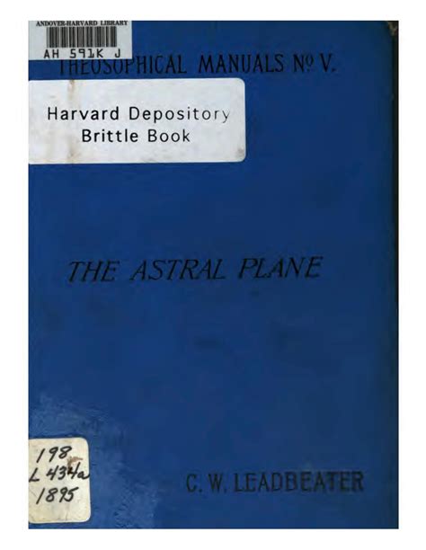 The Astral Plane Vintage Occult Book 1895 Consciousness Spirits