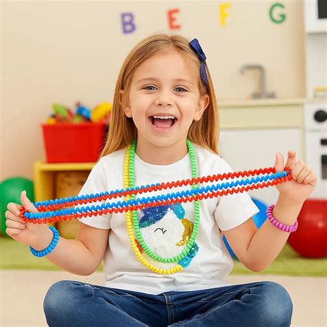 Chuit Chewlery Coil Necklace 6 Pack Sensory Spiral Necklaces Spiral