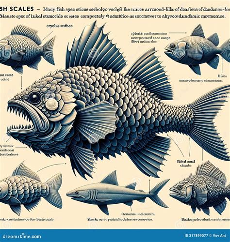 Cycloid Scale Of The Carp Vintage Illustration