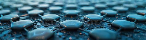 Abstract Blue Molecular Structure With Bokeh Effect Stock Illustration