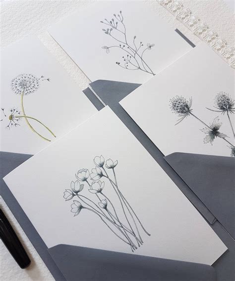 Blank Notelets With Envelopes Pretty Floral Note Cards For Etsy Uk