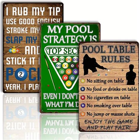 Funny Billiards Tin Sign Pool Table Accessories Pool Room Temu