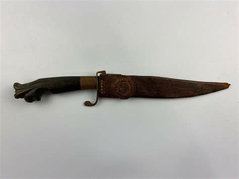 Antique Vintage Bowie Knife Fixed Blade With Sheath 2074935423