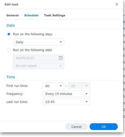 task scheduler odd behaviour r synology