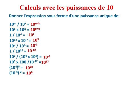 Lcriture Des Grands Nombres Les Puissances De 10