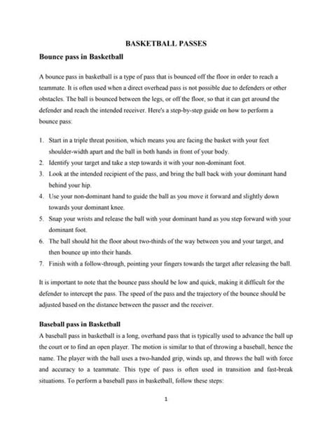 Basketball Passesbounce And Baseballpdf
