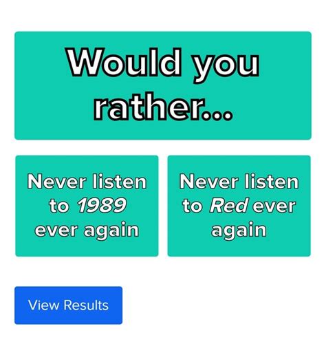 Taylor Swift Would You Rather Rtaylorswift
