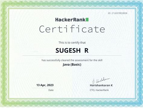 Sugesh R On Linkedin Hackerrank Java Oracle Snsinstitutions Snsdesignthinkers