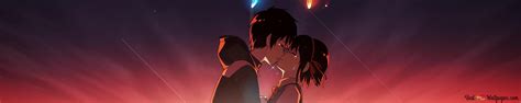 Taki And Mitsuha Kissing Eachother 4k Wallpaper Download
