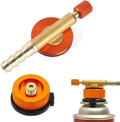 2 Piece Set Valve Caps Camping Gas Refill Adapter And Adaptor For
