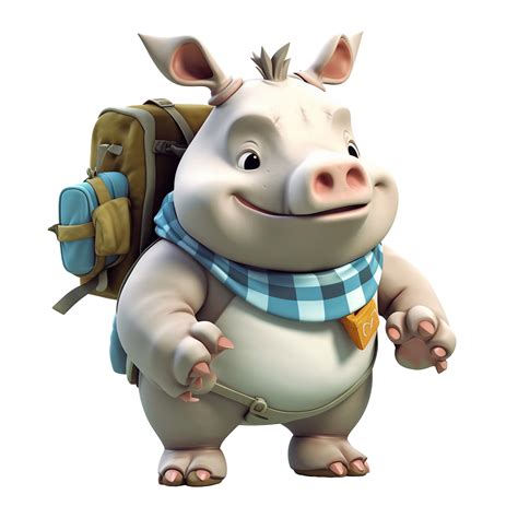 3d Süß Schwein Charakter Ai Generativ 24272893 Png