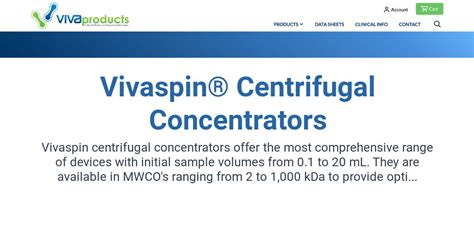 Vivaspin® Centrifugal Concentrators Vivaproducts