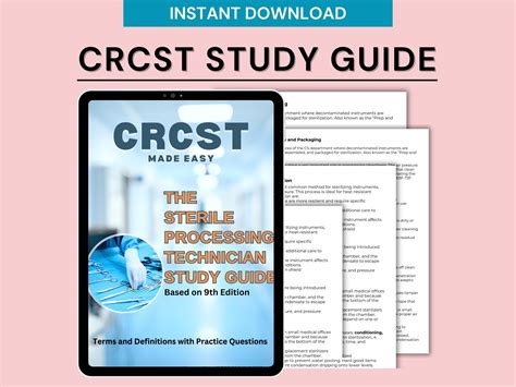 Crcst Study Guide 9th Edition Sterile Processing Technician Crcst