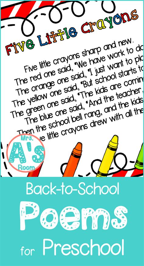 Back To School Poems For Preschool Artofit