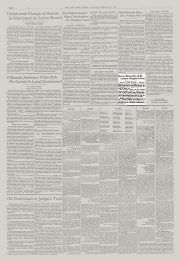 Narciso Ramos Dies At 86 Served In Philippine Cabinet The New York Times