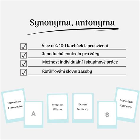Synonyma Antonyma Učitelnice Synonyma Antonyma Učitelnice