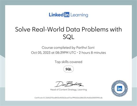 course on sql by jess ramos parthvi soni posted on the topic linkedin