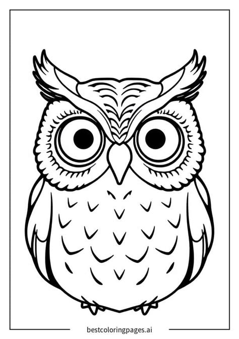 Owl Face Close Up Coloring Page Free Printable Bestcoloringpages Ai