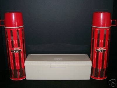 Vintage Plaid King Seeley Thermos Lunchbox Set W Case 36427953