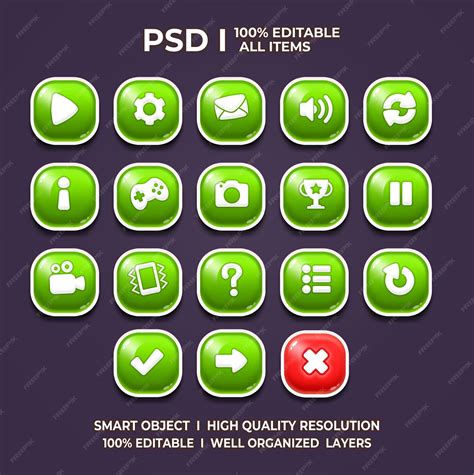 Premium Psd Set Of Game Ui Game Ui Set Game Ui Button Game Button Game Ui Psd Game Ui Template