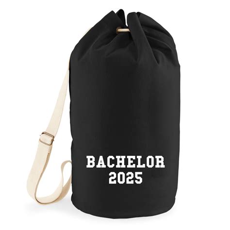 Huuraa Seesack Bachelor 2025 Abschluss Präsent 20 Liter Black Baumwol