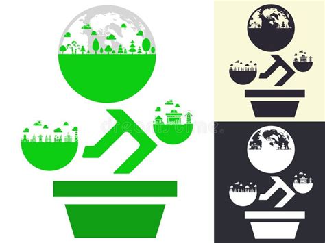 Ecological Design And Conservation Of Vector Earth Stock Vector