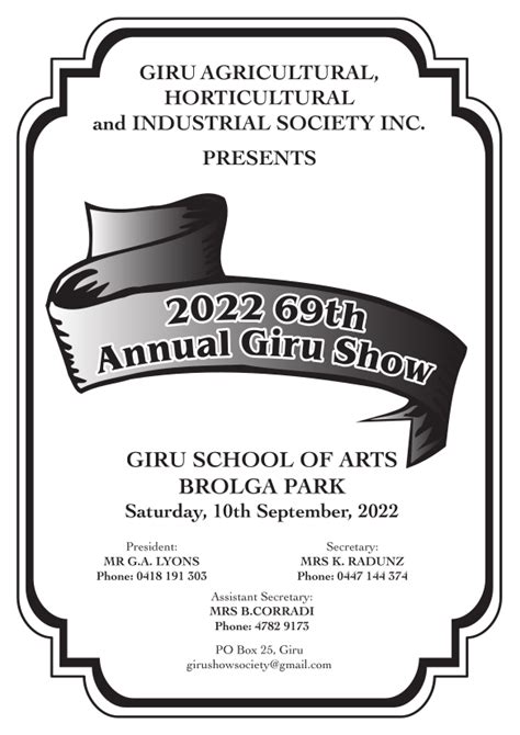 The Giru Show The Schedule For The 2022 Giru Show Is