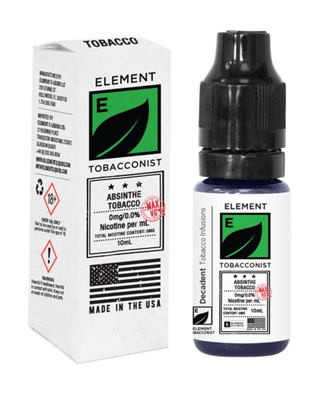 Element Tobacconist Absinthe Tobacco Eliquid From £369
