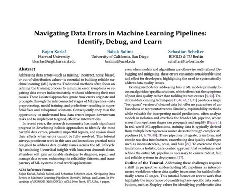 Our Tutorial On Navigating Data Errors In Machine Learning Pipelines Identify Debug And