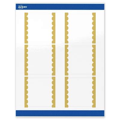 Avery Printable Square Labels Gold Edge Dots 3 X 3 Glossy White Square Labels Permanent