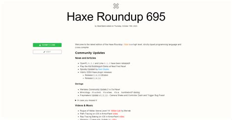 Haxe Roundup 695 Programmingdev