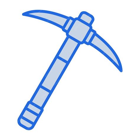 Premium Vector Pickaxe Blue Tone Illustration